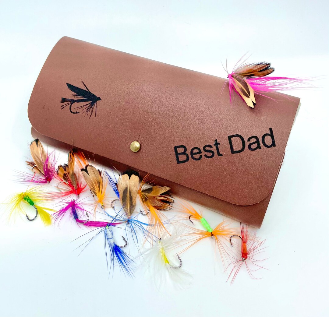 Leather Fly Fishing Wallet / Fly Wallet With Fishing Flies / Fishing ...