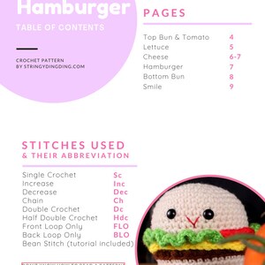 2 Patterns in 1! No-sew & Stackable Hamburger Amigurumi Crochet Pattern ...