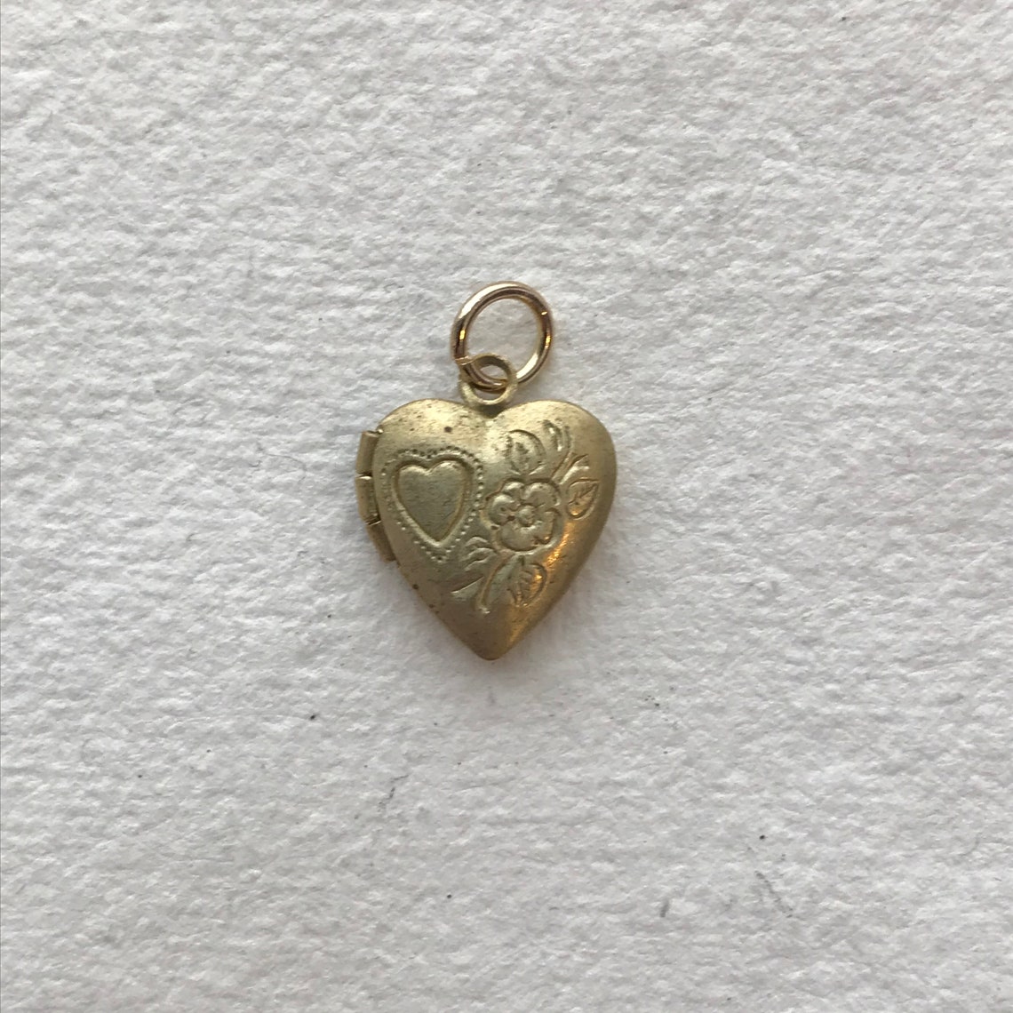 Vintage Brass Locket Heart With Floral Design 1.2cm X - Etsy