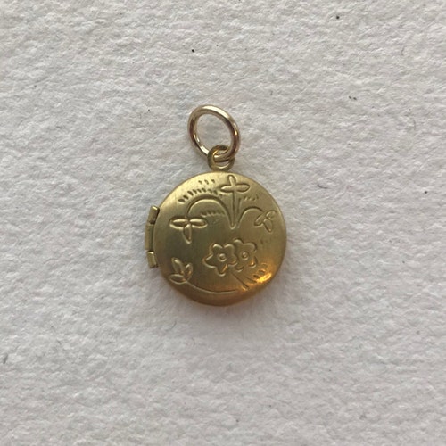 Vintage Brass Locket Heart With Floral Design 1.2cm X - Etsy