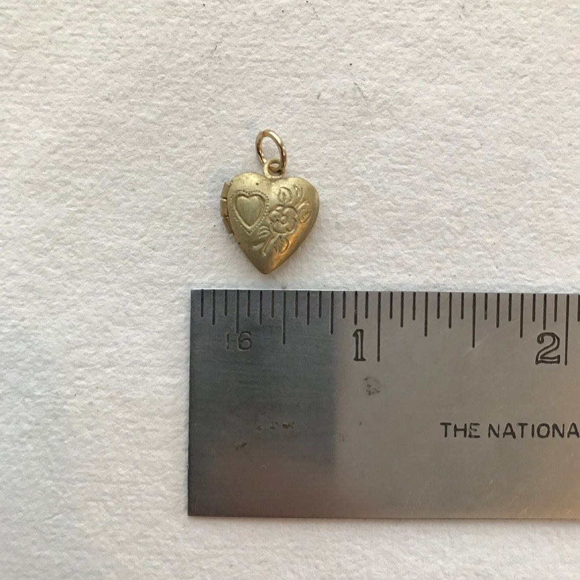 Vintage Brass Locket Heart With Floral Design 1.2cm X - Etsy