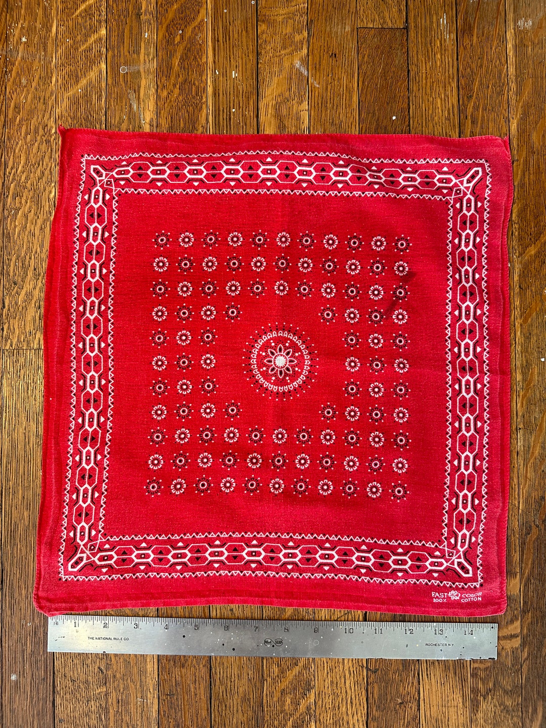 Vintage 1960's Red Elephant Brand Small Bandana - Etsy
