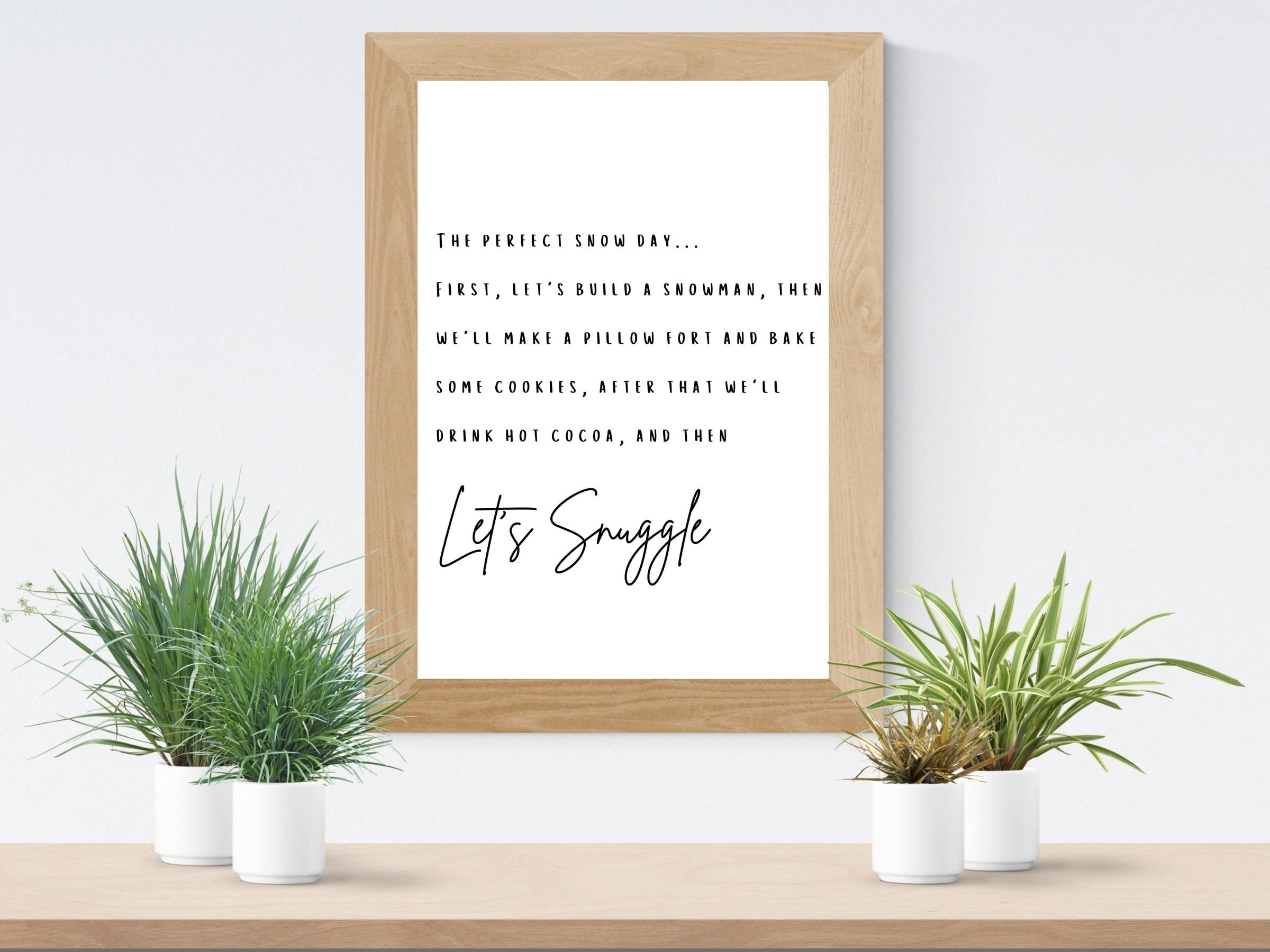 Let's Snuggle Winter Wall Art Printable Instant Decor Gift - Etsy