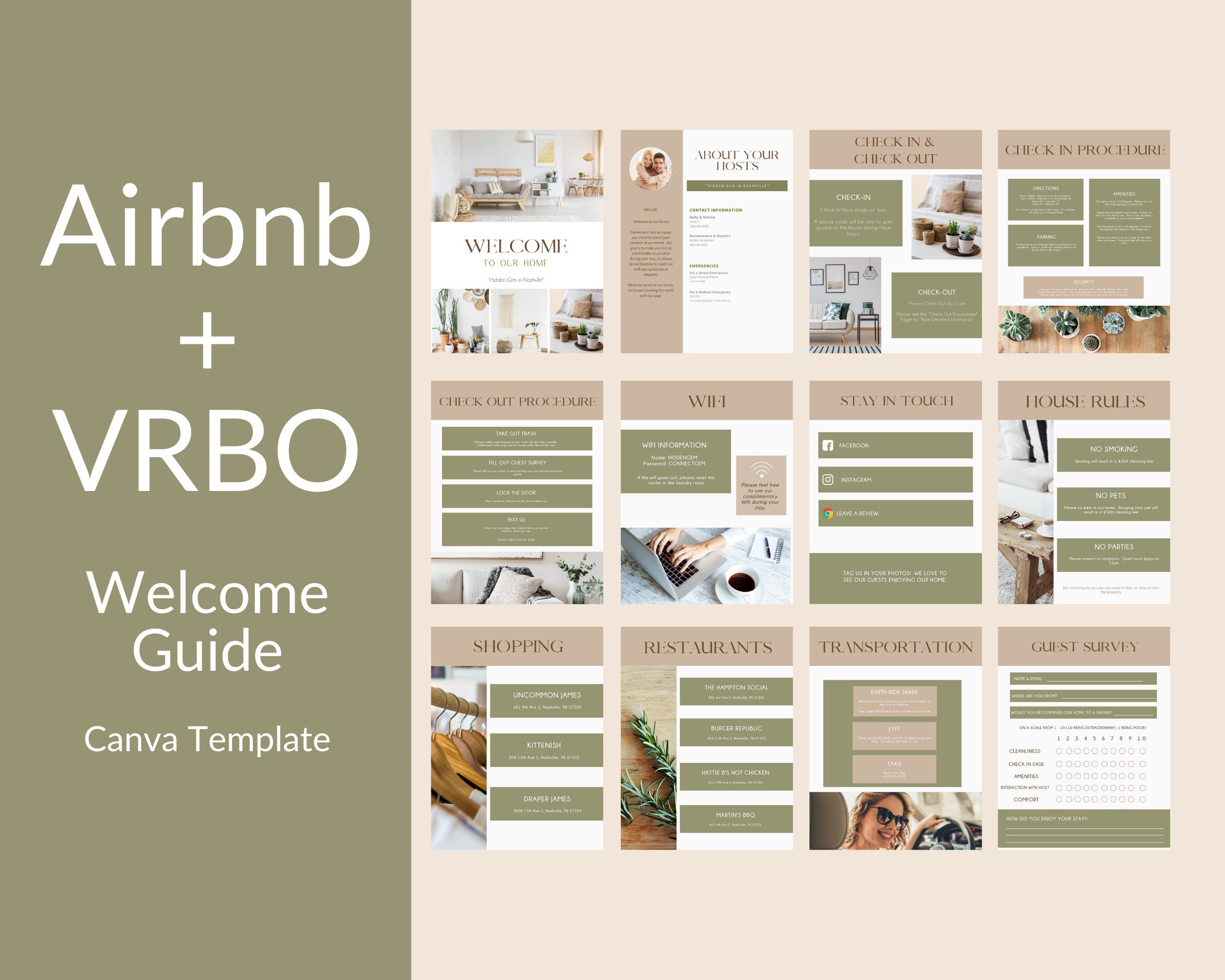 Airbnb Rental Welcome Guide Template | VRBO Rental Home Guide | INSTANT ...