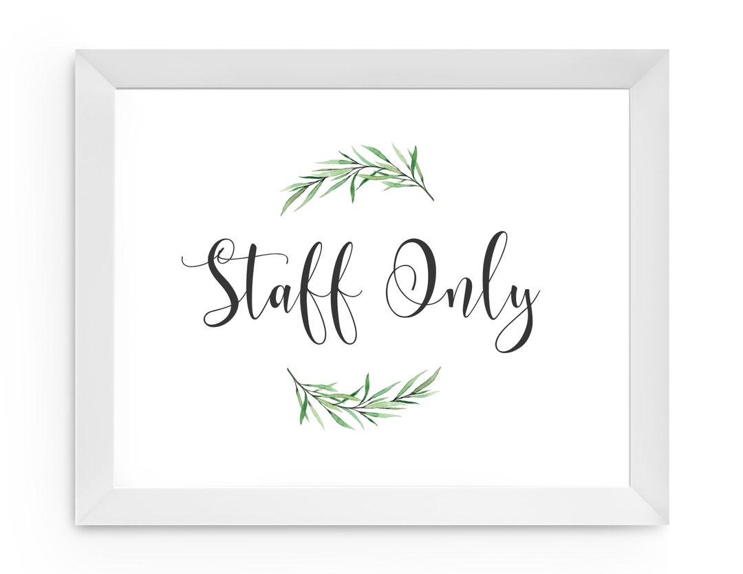 Staff Only Sign - Etsy