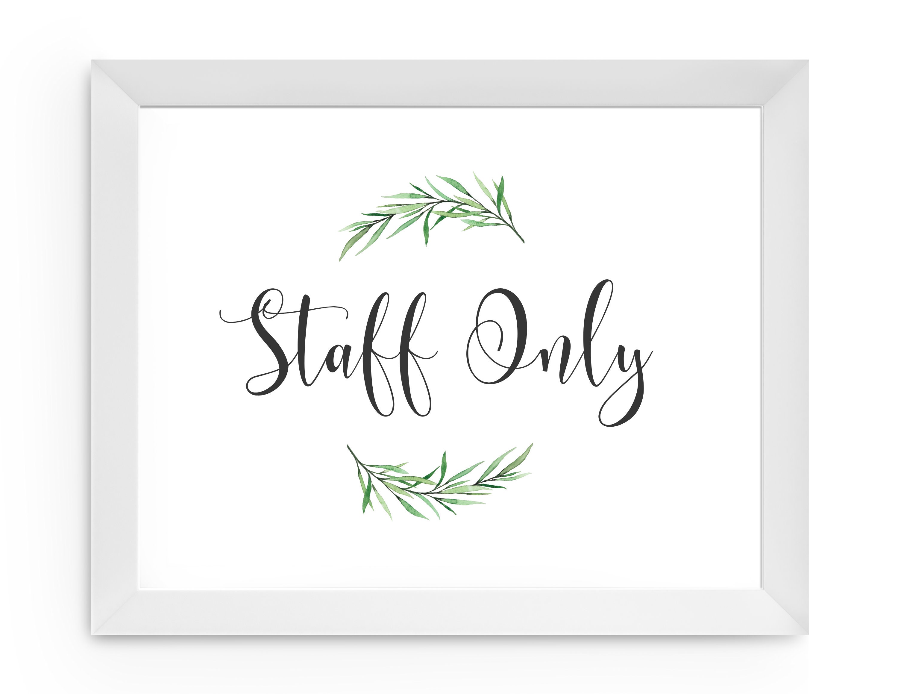 Staff Only Signs Printable