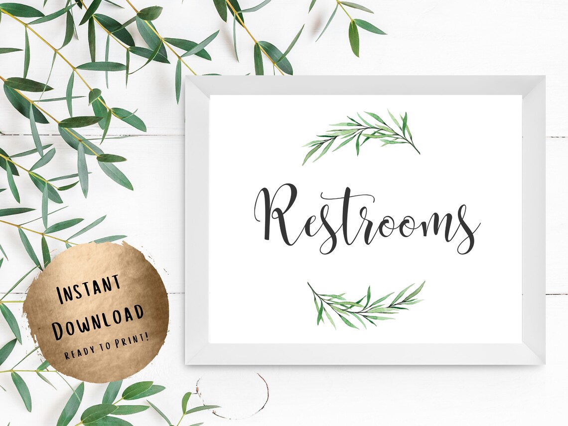Wedding Sign - Restroom Sign - Wedding Venue Sign - Office Restroom ...