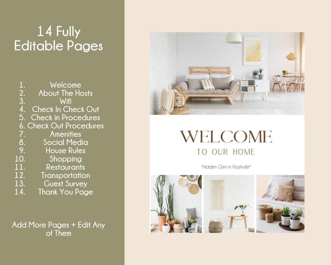 Airbnb Rental Welcome Guide Template VRBO Rental Home Guide | Etsy