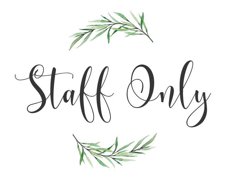 Staff Only Sign - Etsy