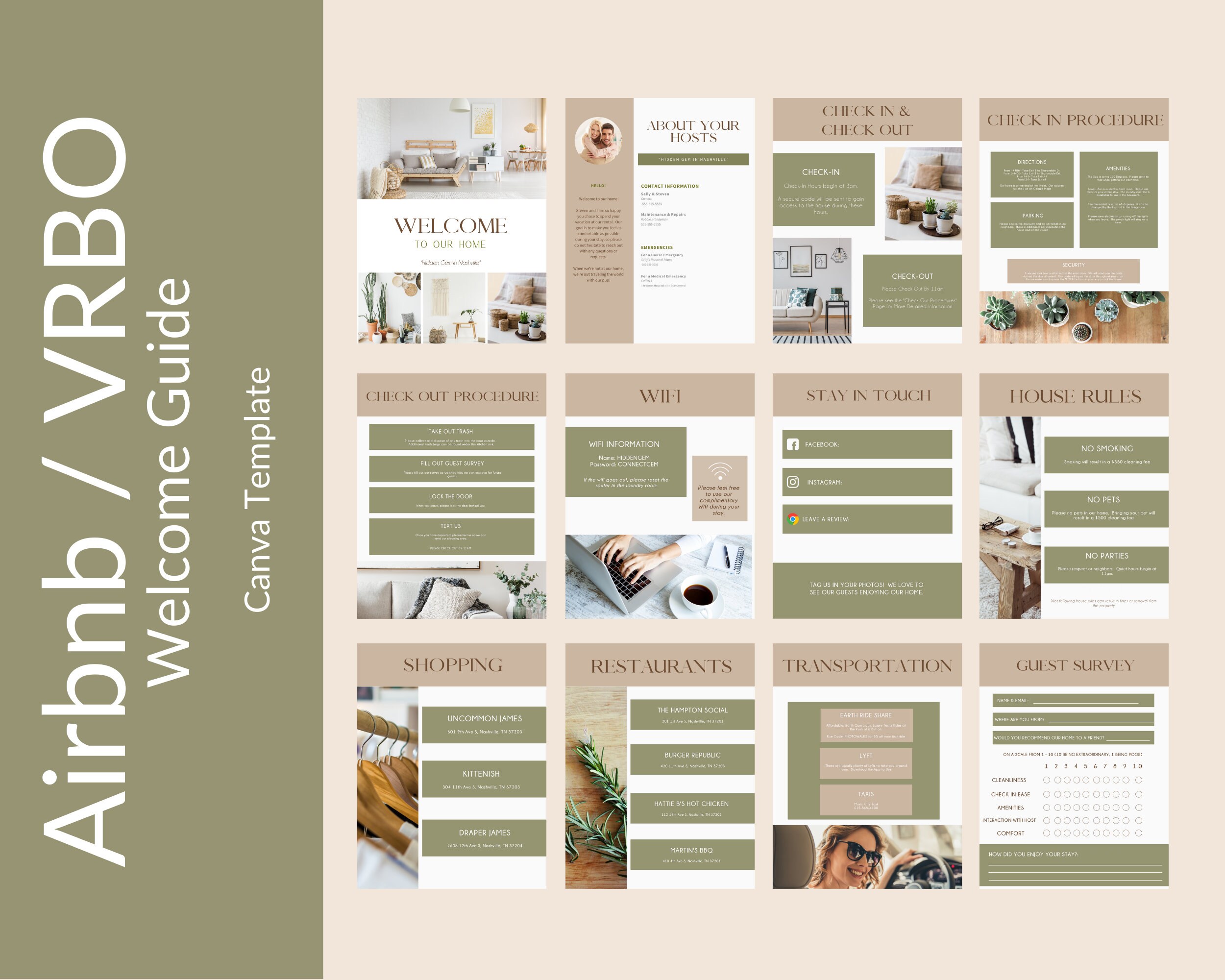 Airbnb Rental Welcome Guide Template VRBO Rental Home Guide - Etsy