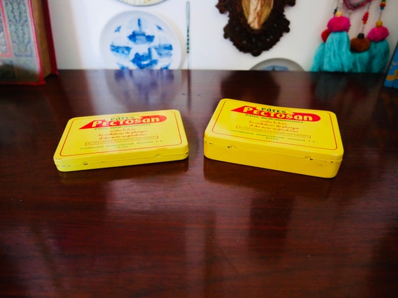 2 Cajas de Metal Vacío Vintage Pectosan | Etsy España