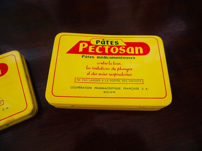 2 Cajas de Metal Vacío Vintage Pectosan | Etsy