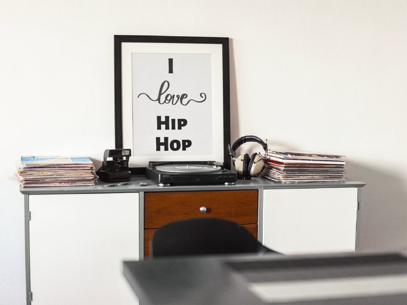 I Love Hip Hop Printable Poster Instant Download Poster Rap Wall Art ...