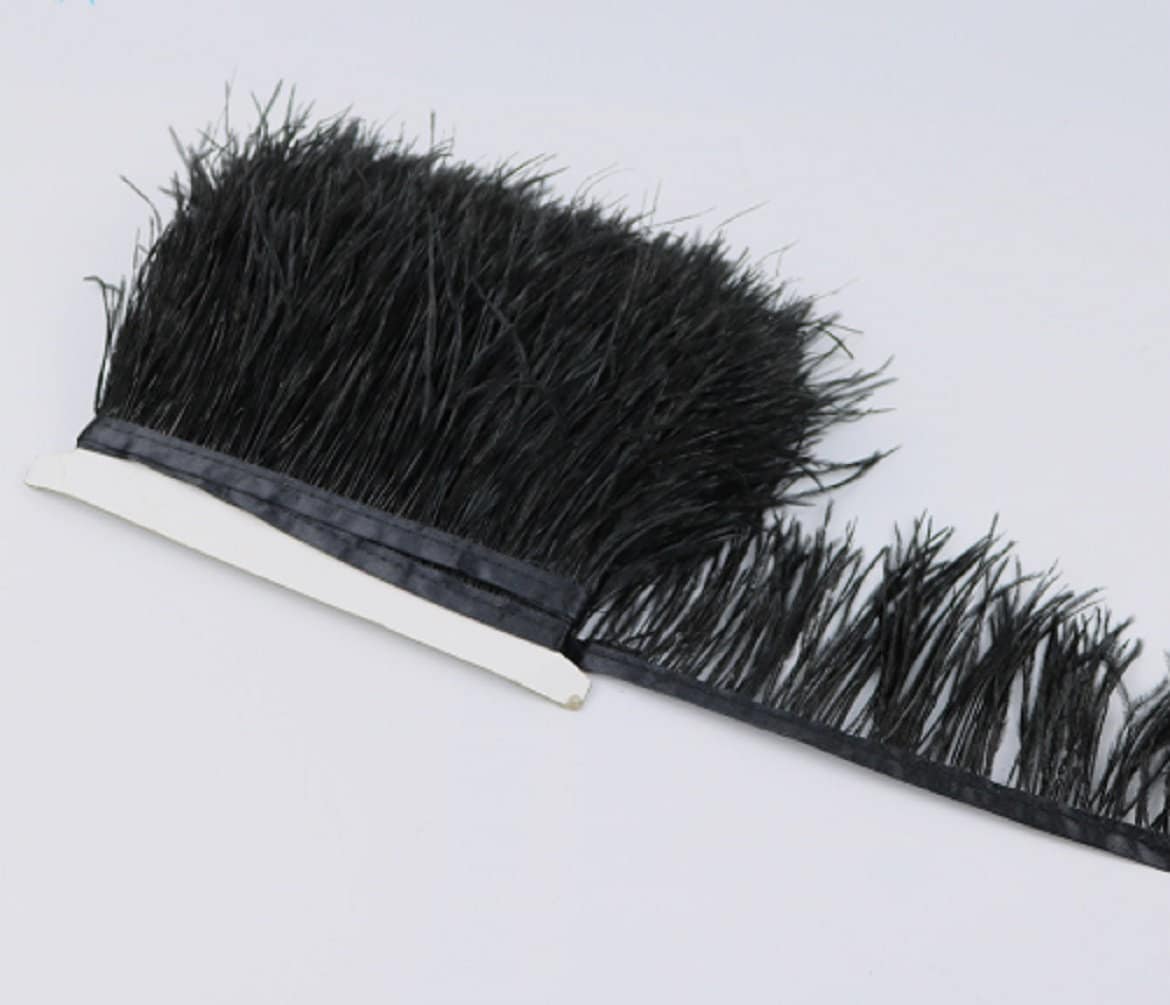 1 Meter Black Ostrich Feather Trimmings Trim Cloth Clothing Bag ...