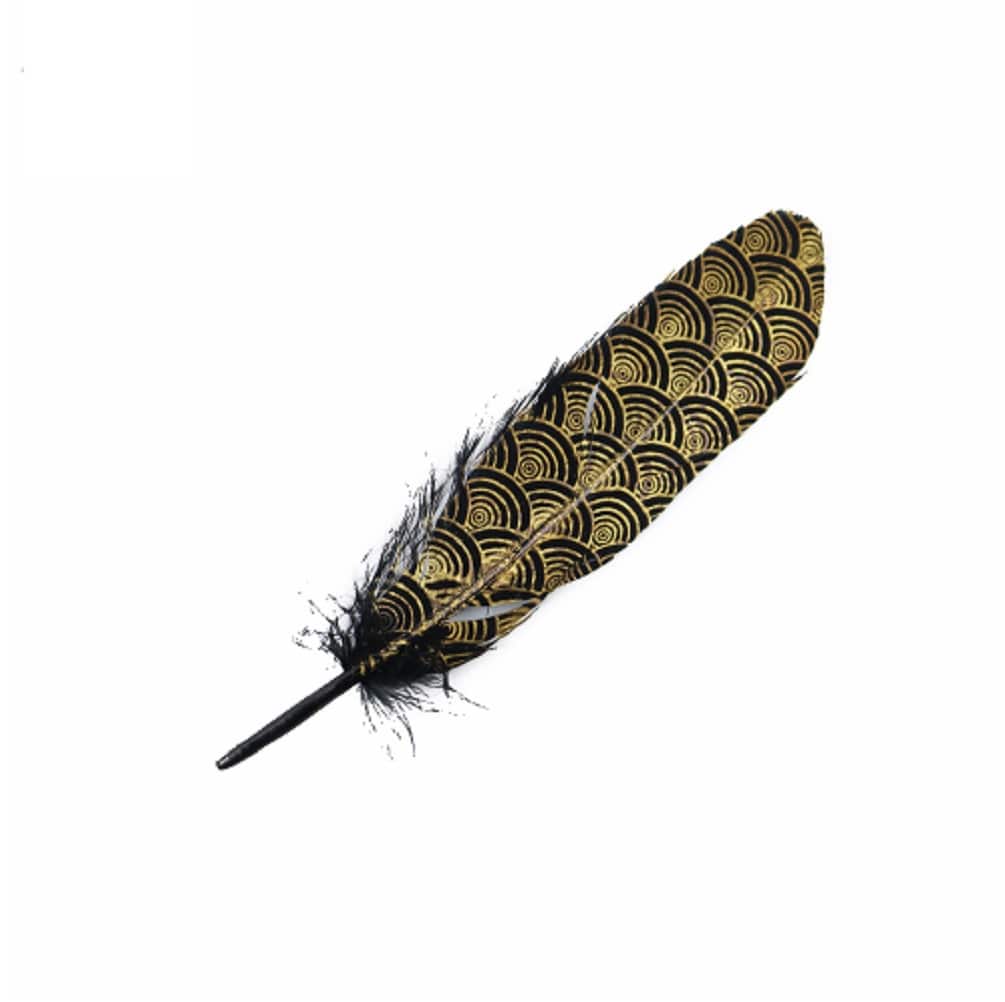 Black & Gold Goose Real Feathers 12cm-22cm Patterns Arts Craft | Etsy