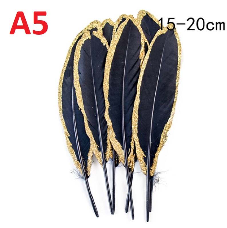 Black & Gold Goose Real Feathers Patterns Arts Craft Hats - Etsy UK