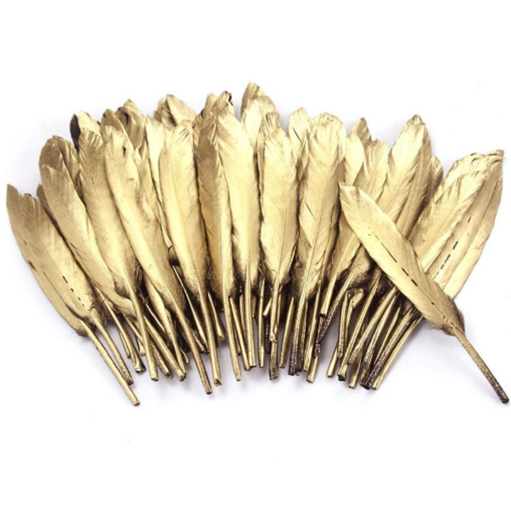 Gold & Silver Goose Feathers 10cm 20cm Arts Crafts Hat - Etsy