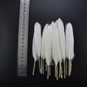 White Goose Feathers Arts Crafts Hat Costume Wedding Colour 4''-8'' UK ...
