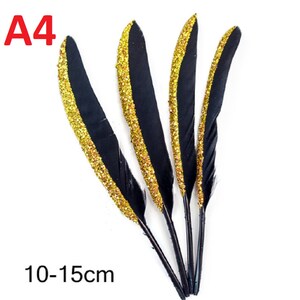 Black & Gold Goose Real Feathers Patterns Arts Craft Hats Costume Dream ...