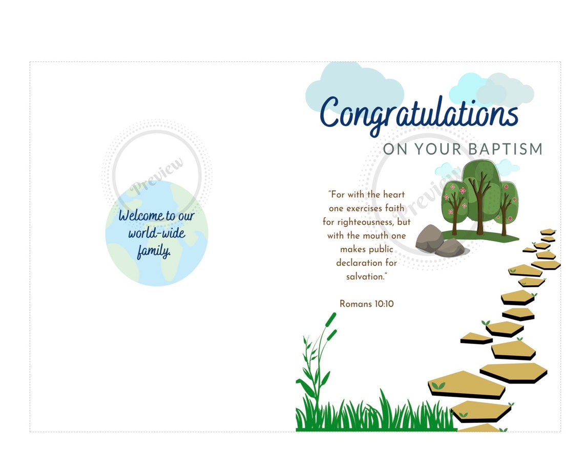 Congratulations on Your Baptism 5 X 7 Card - JW - Download & Print ...