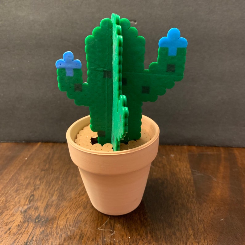 Perler Bead 3D Cactus in Pot - Etsy