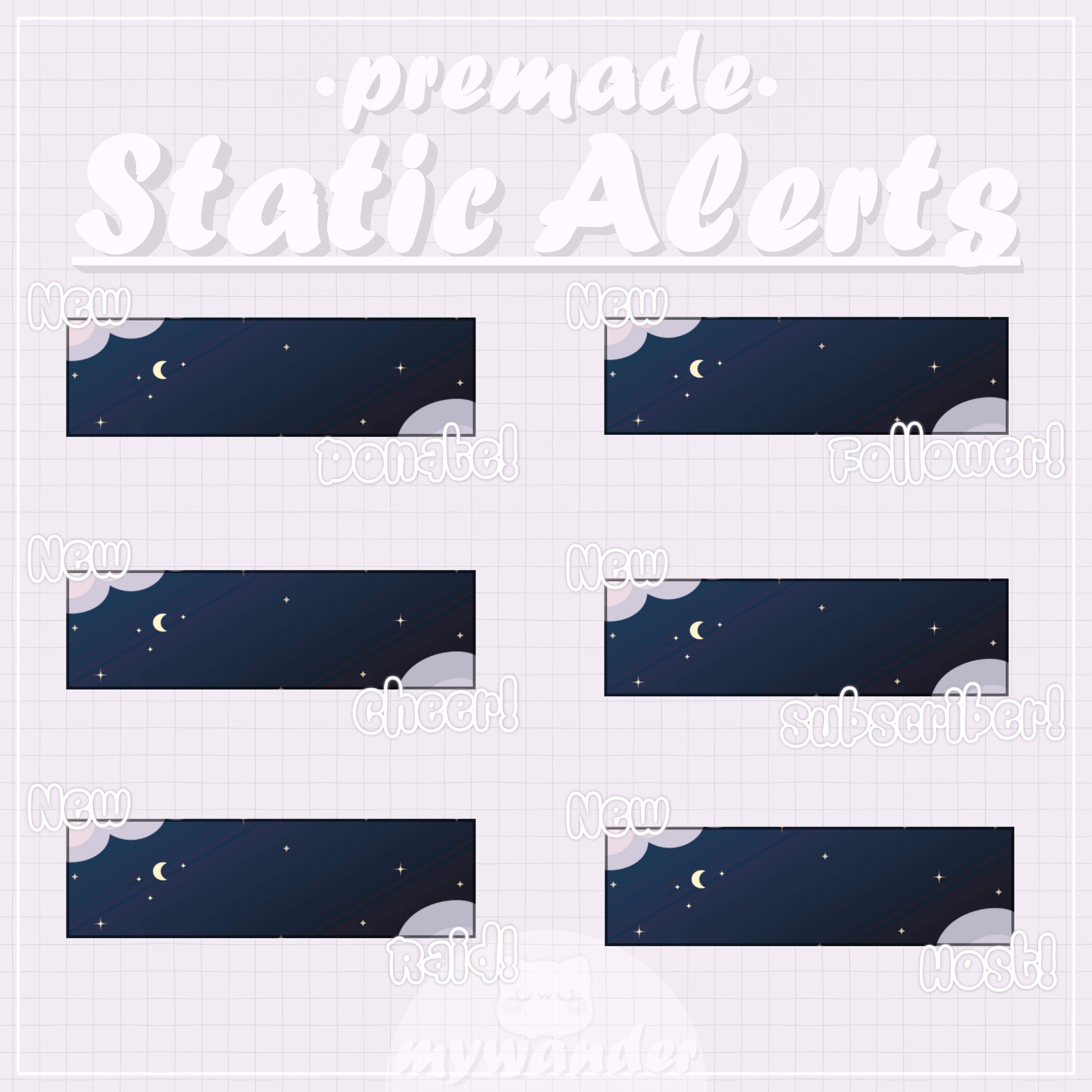 Sleepy Moon Twitch Overlay Package - Etsy