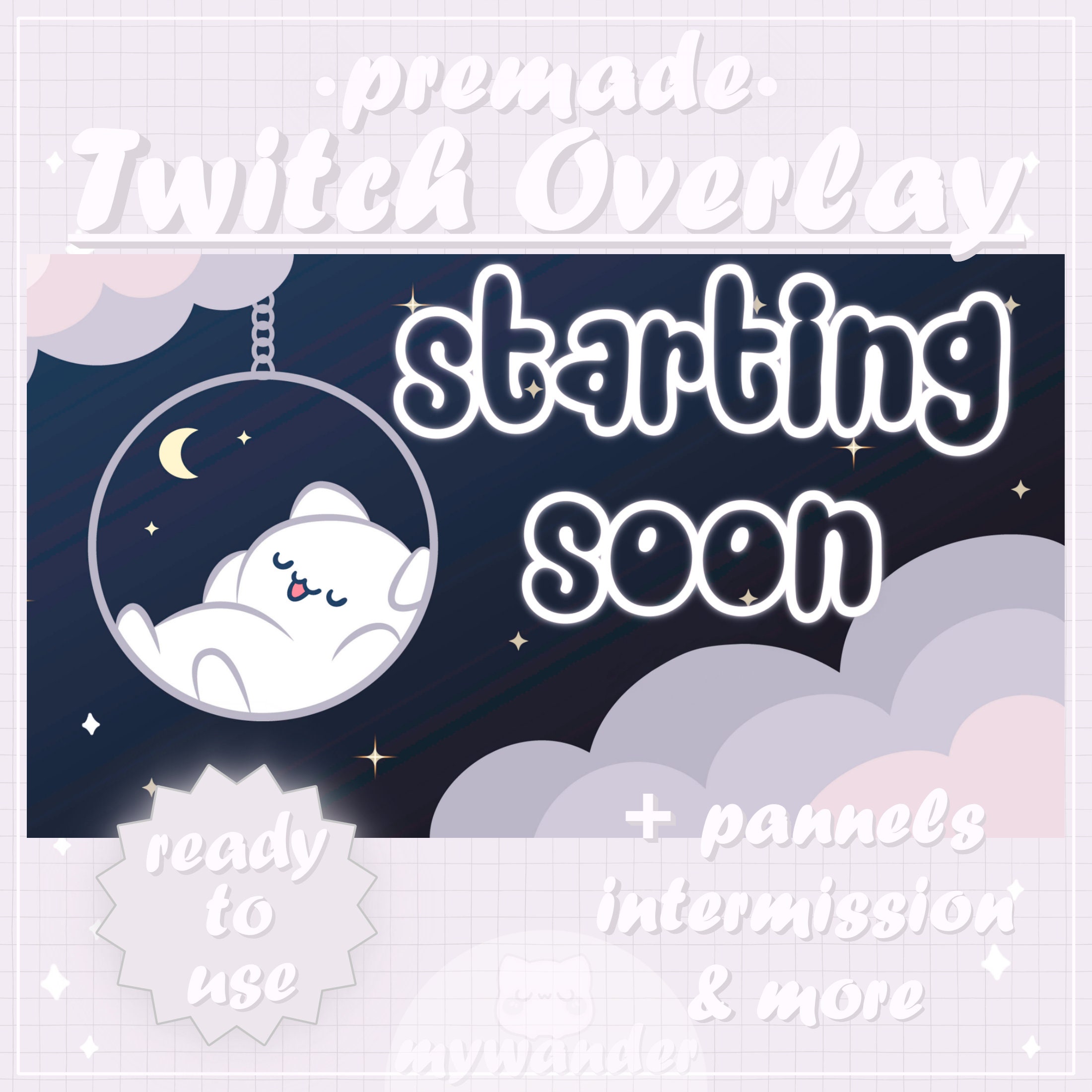 Sleepy Moon Twitch Overlay Package - Etsy