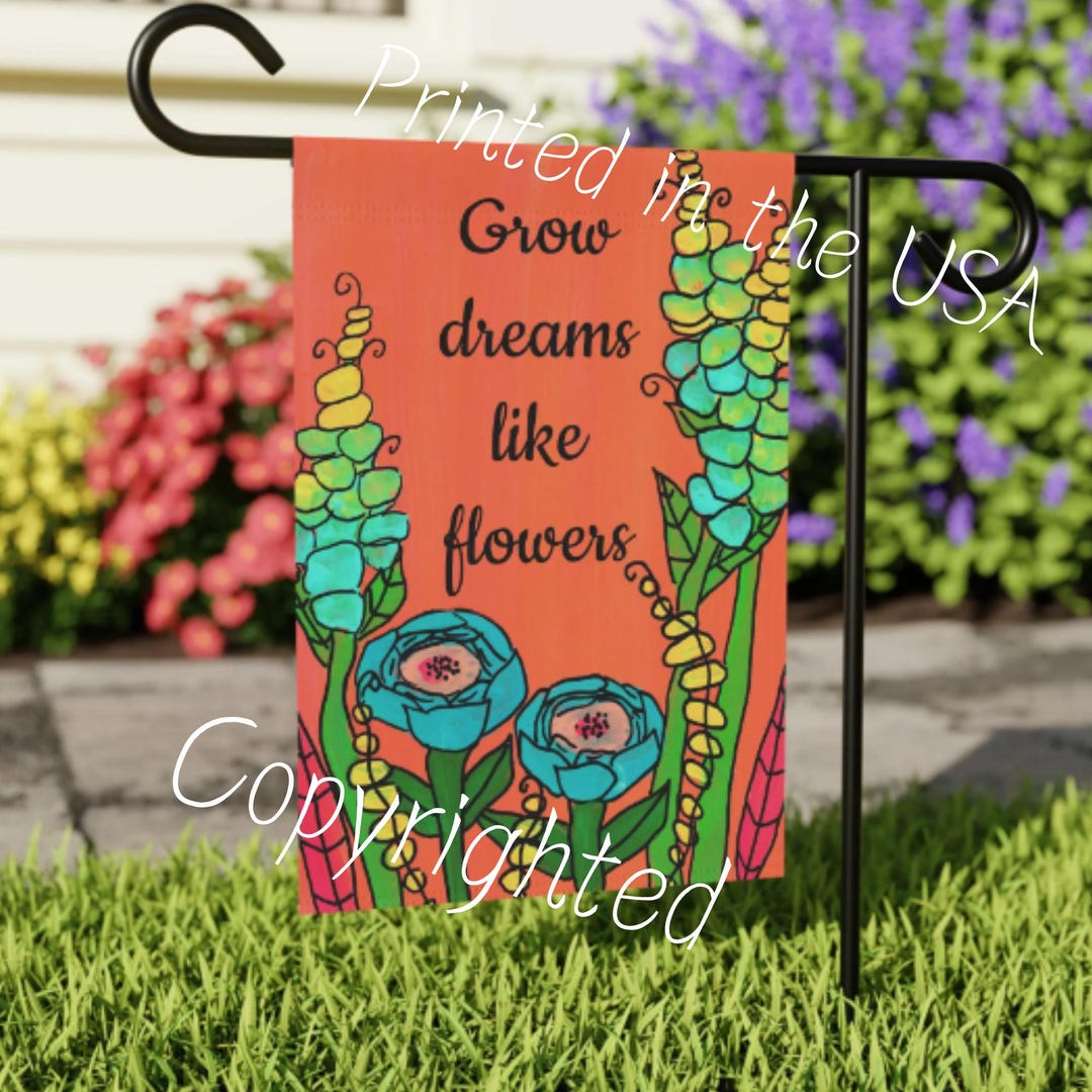 Wildflower Yard Flag: Inspirational Quote, Double Sided Banner (12x18 ...
