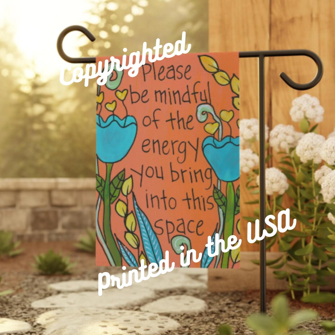 Mindful Energy Garden Banner: Peaceful Welcome Flag (18x12) - Etsy