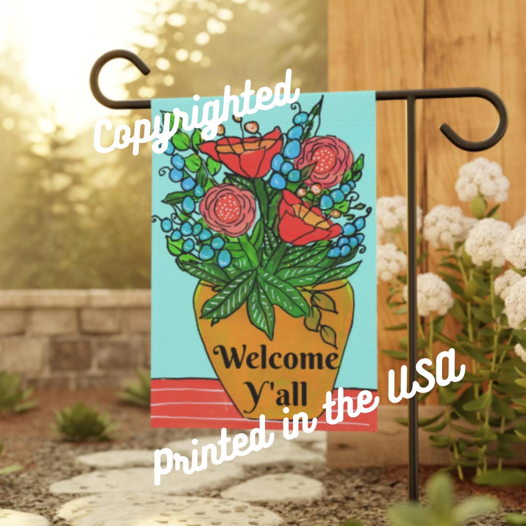 Welcome Y'all - 18 X 12" Garden & House Banner - Southern Welcome Yard ...