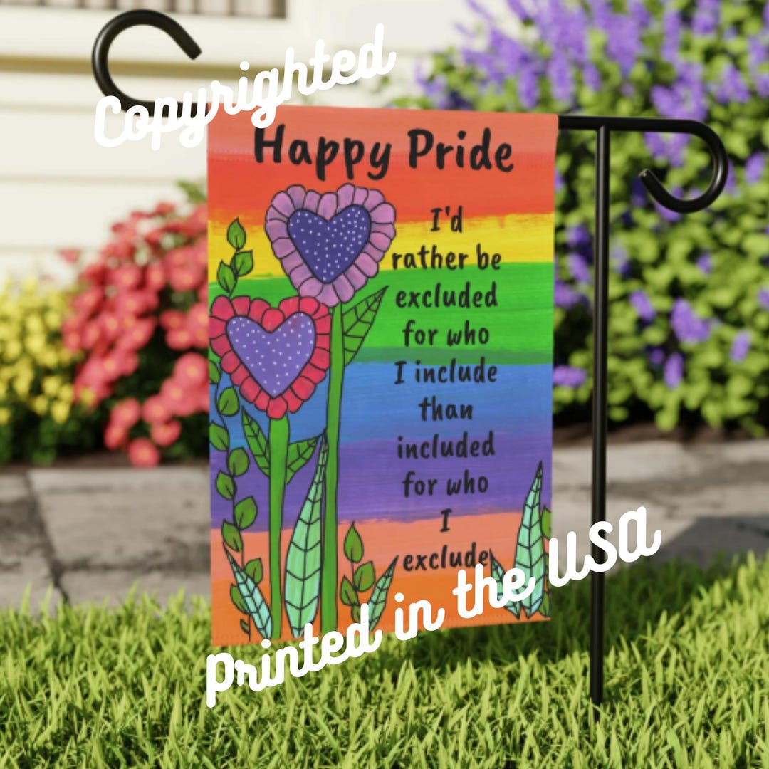 Happy Pride Garden Banner: Inclusive Quote, Rainbow Colors (18 X 12 ...