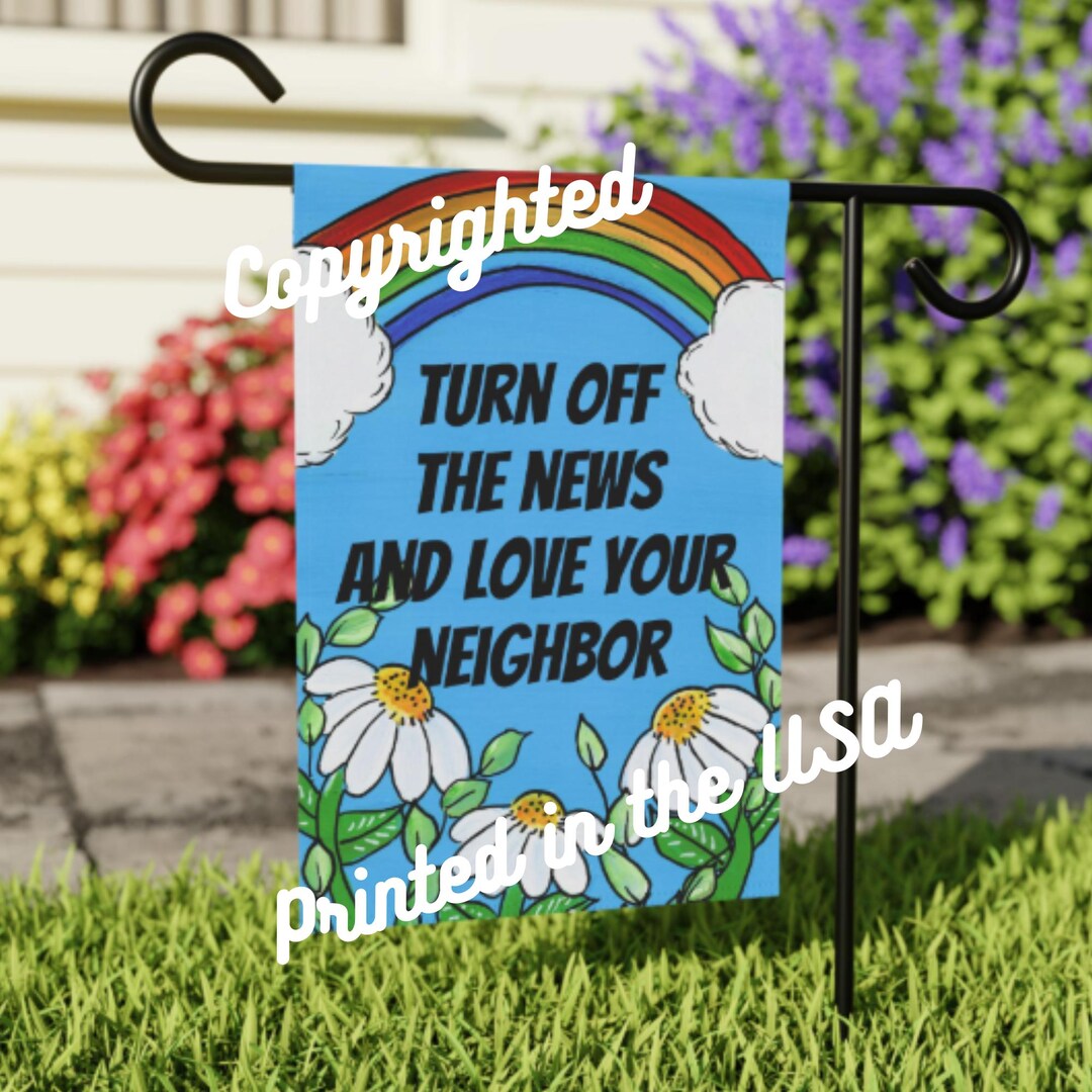 Love Your Neighbor Garden Flag: Rainbow Daisy (18x12" Double-sided Yard ...