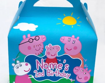 Peppa pig favor box | Etsy
