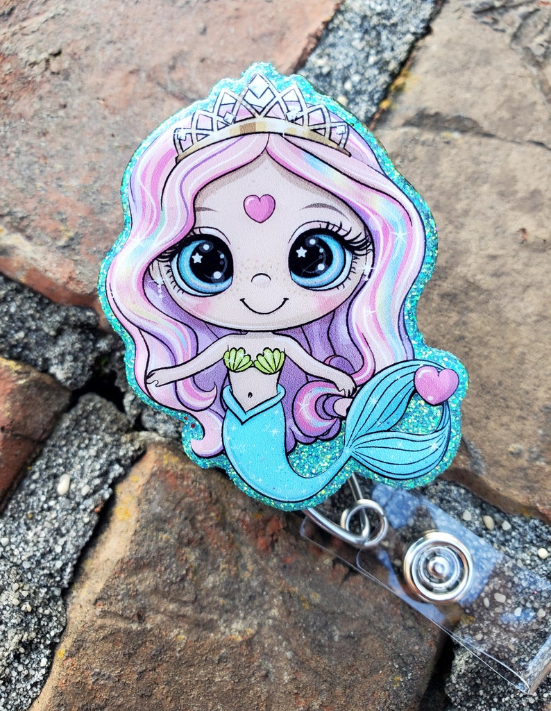 Mermaid Badge Reel Siren Badge Reel Cute Mermaid Nurse - Etsy