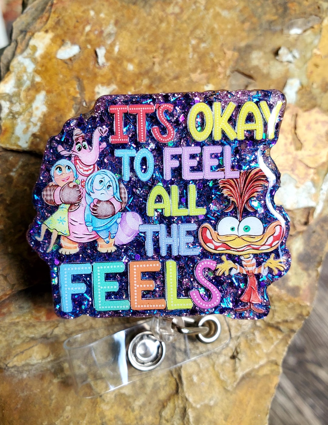 Unique Inside Out Badge Reel, Cute Badge Holder, Colorful Badge Reel ...