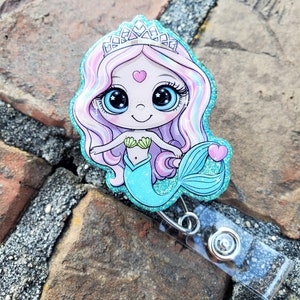 Mermaid Badge Reel, Siren Badge Reel, Cute Mermaid, Nurse Badge Reel ...