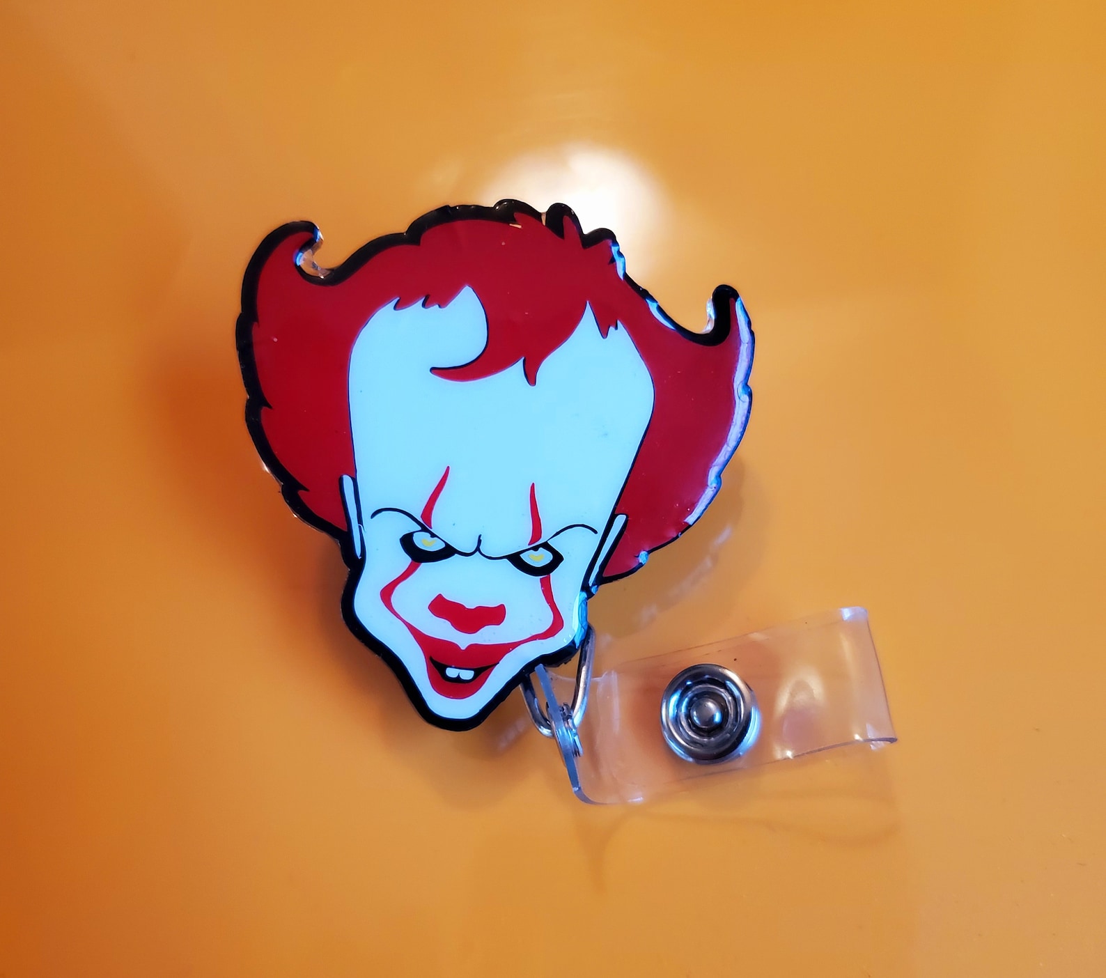 Pennywise Badge Reel Pennywise Badge Holder Evil Clown | Etsy