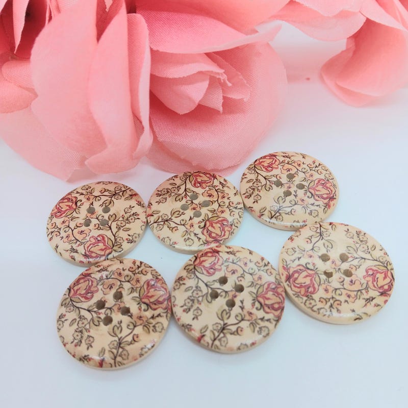 Large Floral Buttons - Etsy