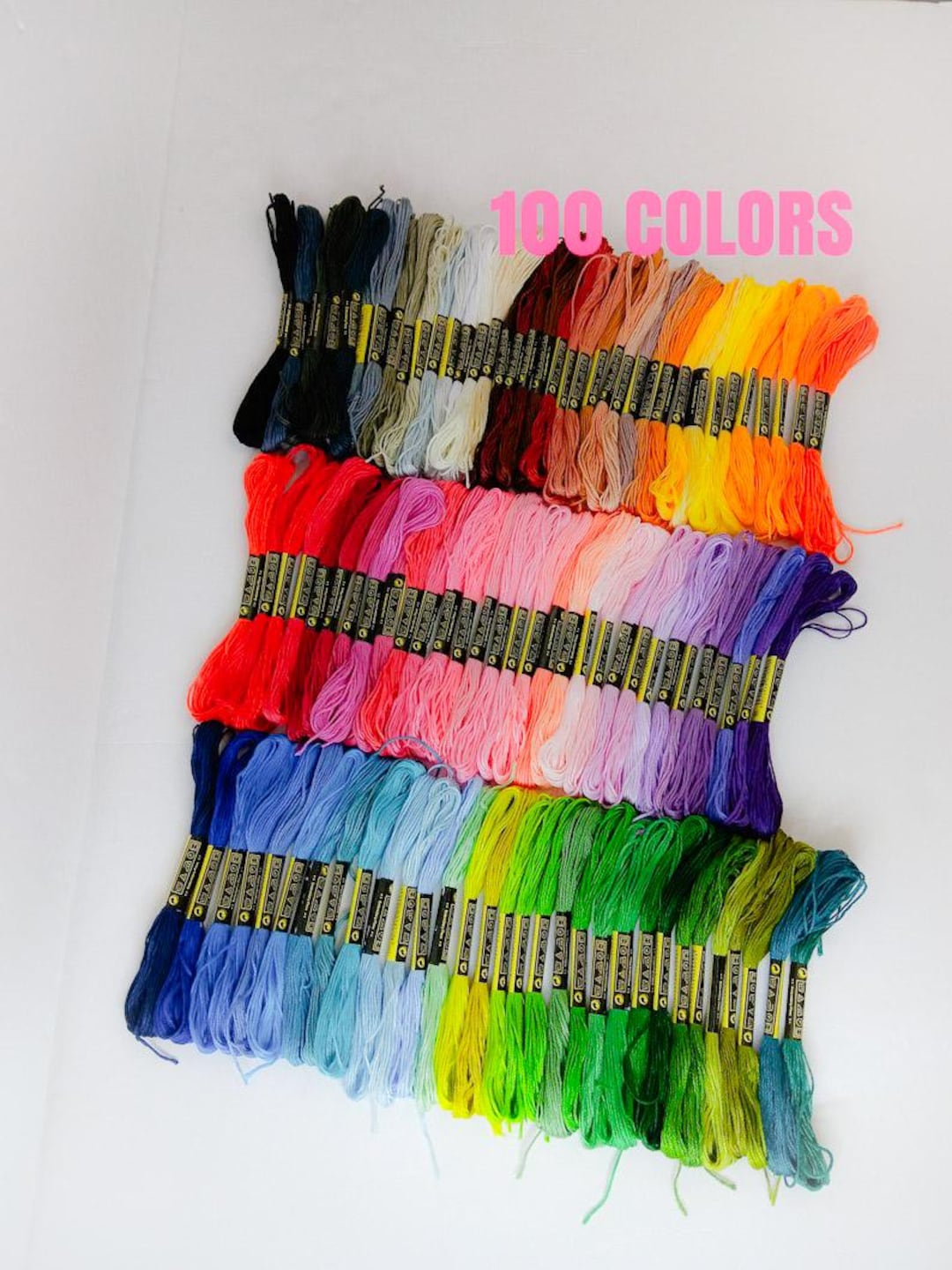 100 Skeins Botober Embroidery Floss, Embroidery Skein Thread 8.75 Yards ...