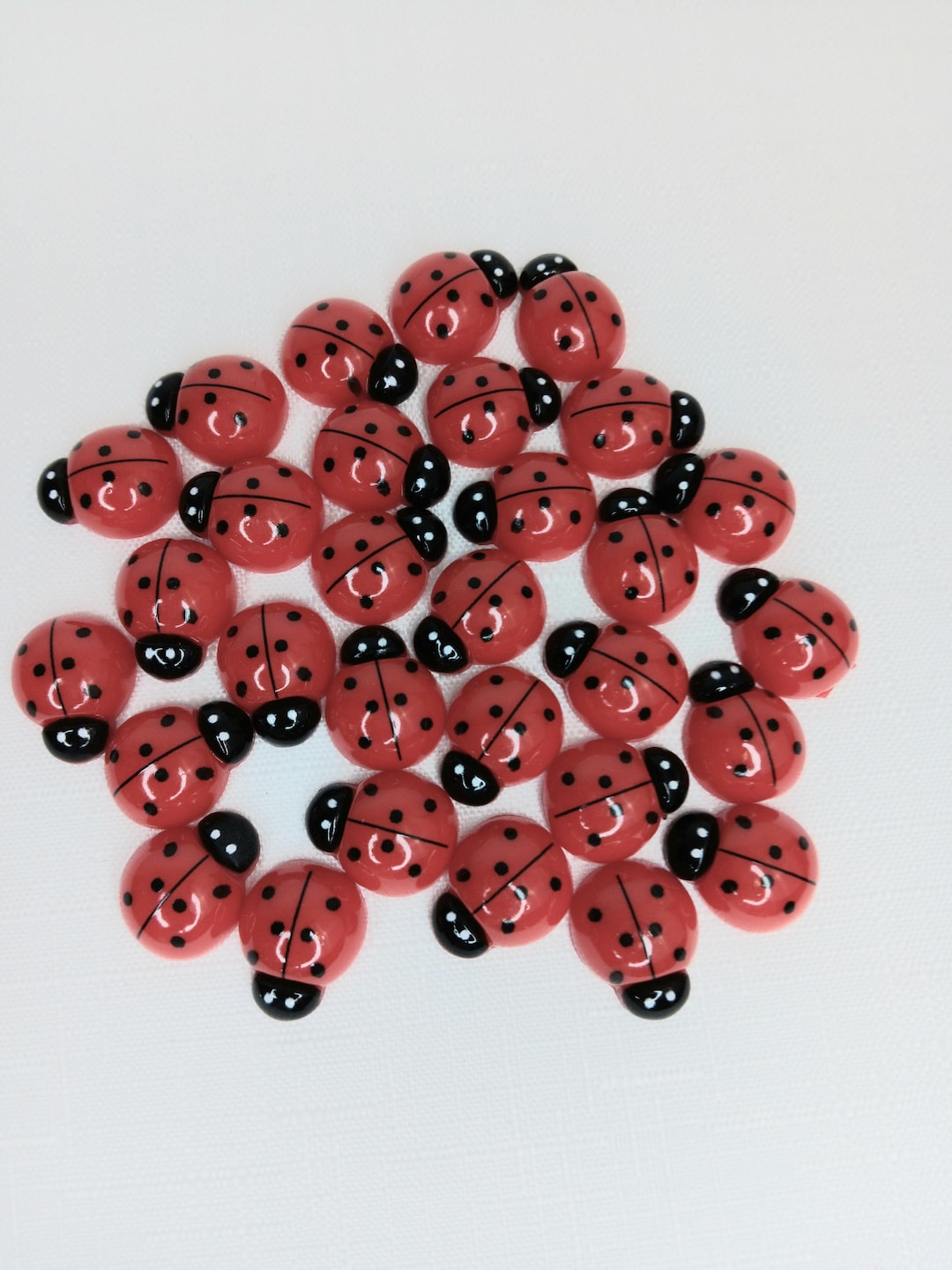 10 Pieces Ladybug Resin Flat Back Embellishments, Ladybug Cabochon ...