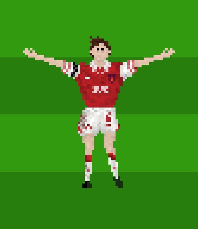 Arsenal Tony Adams Pixel Player Art Print Football Poster | Etsy