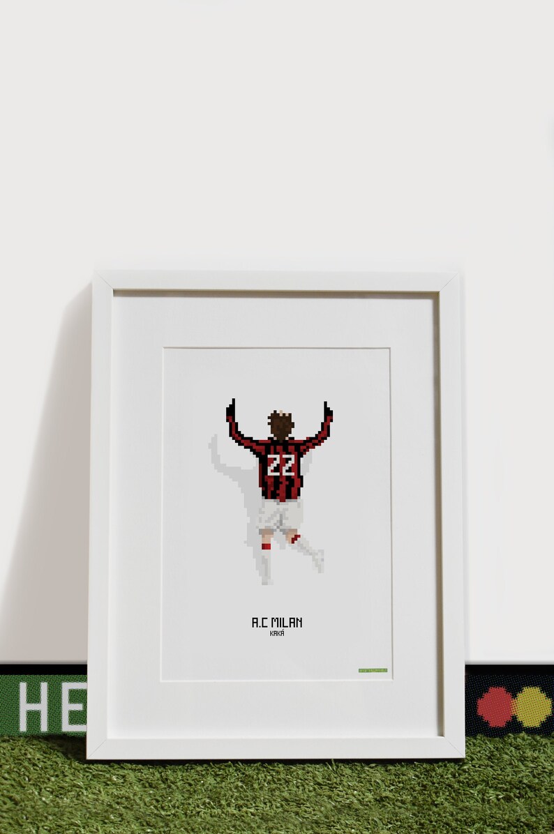 KAKÁ Retro Football Pixel Art, Milan Fans, Football Poster, Soccer ...