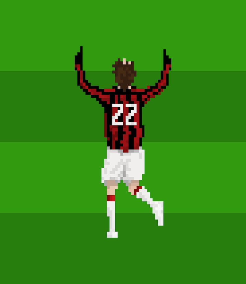 KAKÁ Retro Football Pixel Art, Milan Fans, Football Poster, Soccer ...