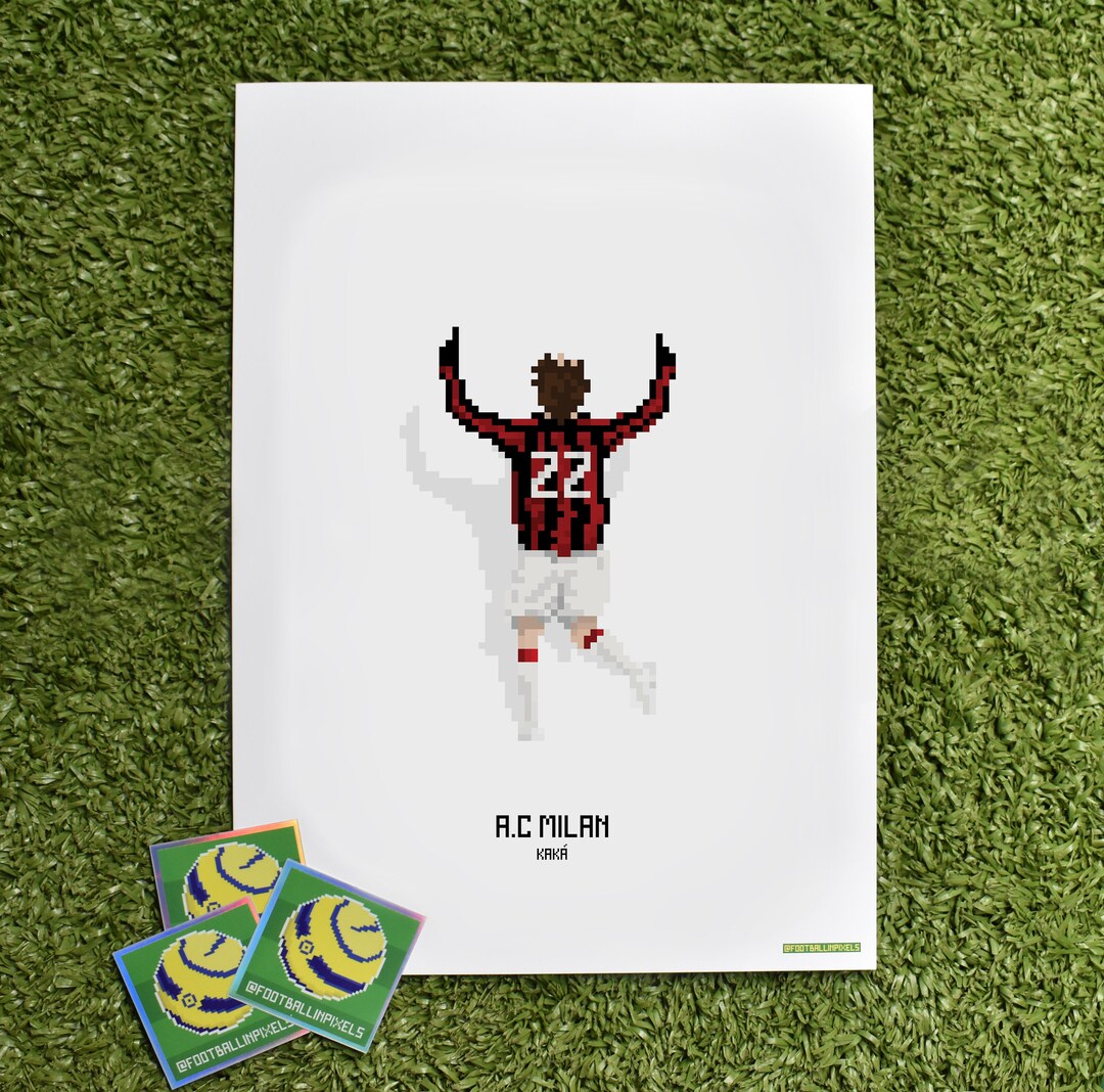 KAKÁ Retro Football Pixel Art, Milan Fans, Football Poster, Soccer ...