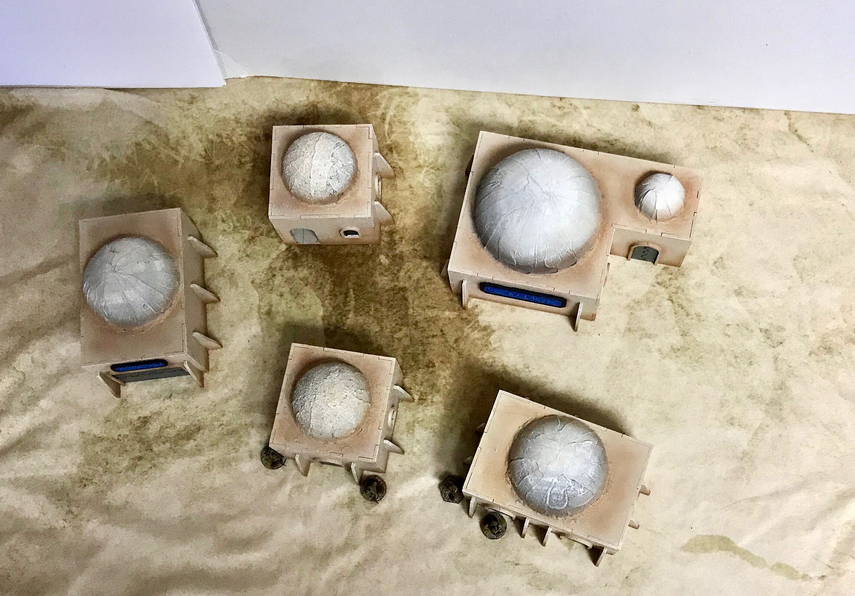 28mm to 40mm MDF Sci-fi Desert Buildings Set of 5 Terrain Pieces for ...