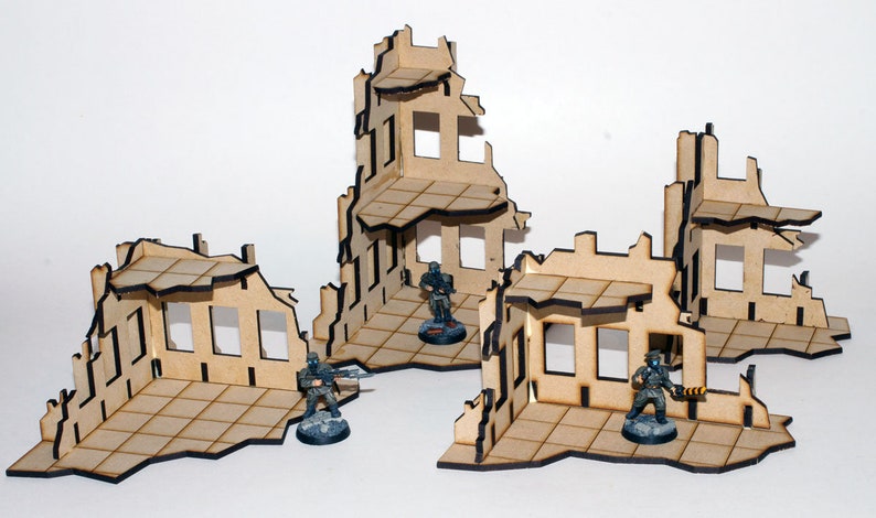 Warhammer 40k / Bolt Action Gothic Building Ruins Set #1 (6 Building ...