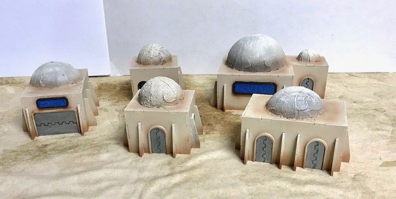 28mm to 40mm MDF Sci-fi Desert Buildings Set of 5 Terrain Pieces for ...