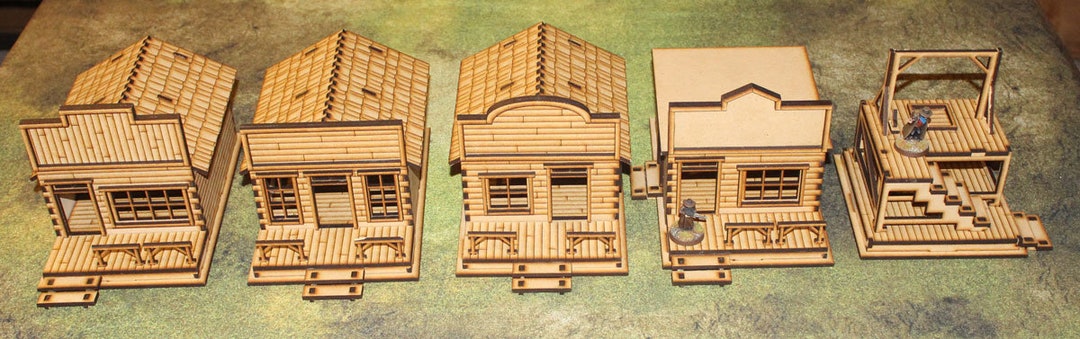 28mm to 35mm MDF Western Building Basic Set – Set of Buildings ...