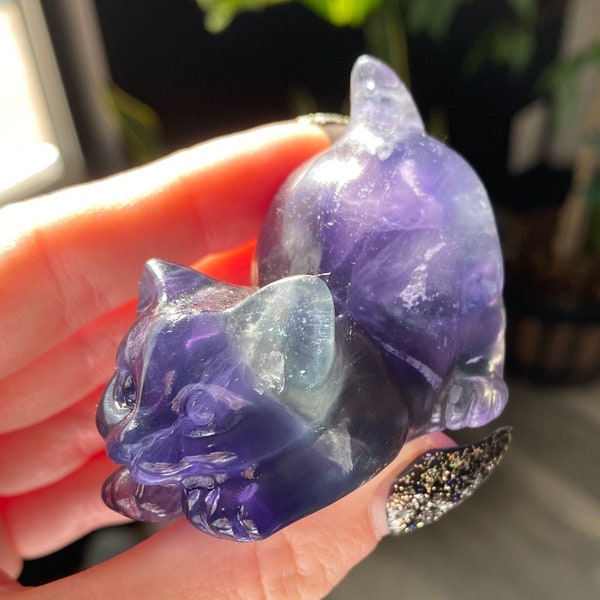 Purple Crystal Cat - Etsy