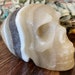 1.2lb Zebra Calcite Skull Crystal | Natural Stone Carved Phantom ...